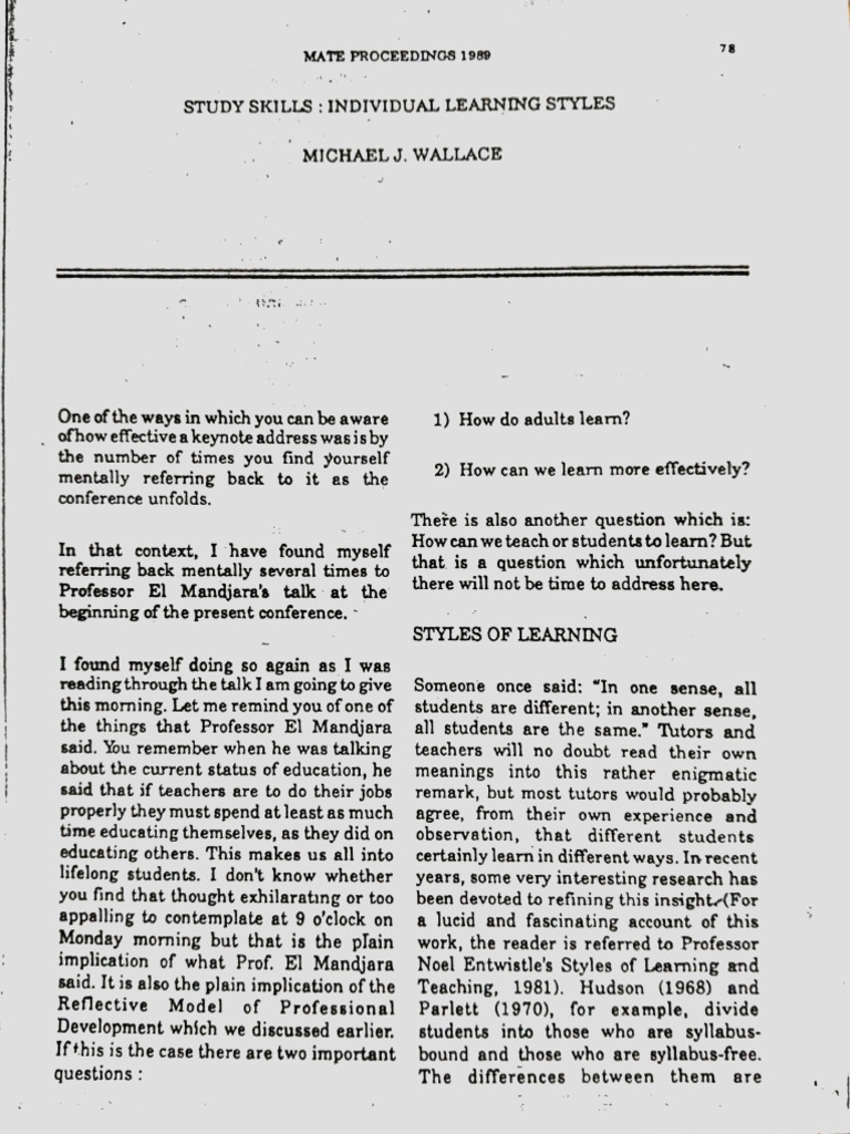 learning Styles. | PDF