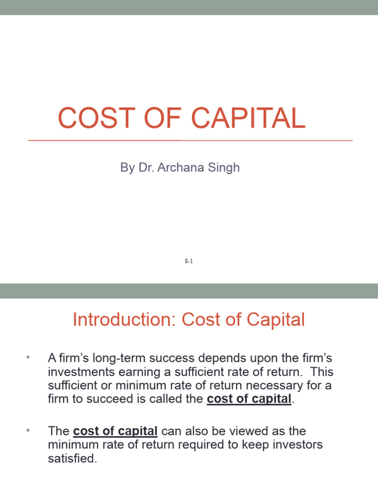 Cost of Capital | PDF | Cost Of Capital | Stocks