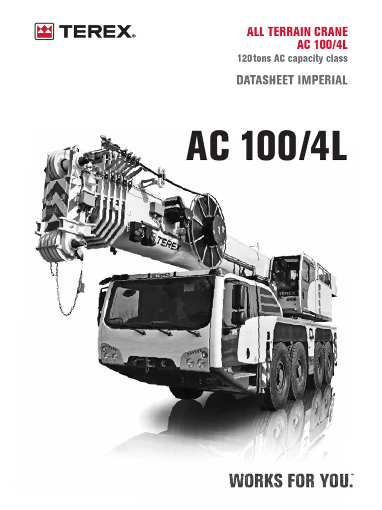 AC 100/4L All Terrain Crane Datasheet | PDF | Crane (Machine) | Land ...