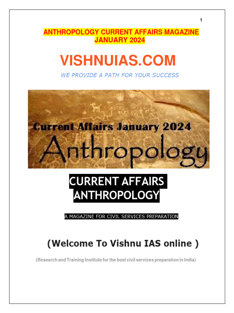 Anthropology-Current-Affairs-Magazine-January-2024 | PDF | Human Genome ...