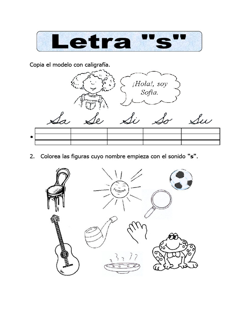 6 Ficha-de-La-Letra-S-para-Primero-de-Primaria | PDF