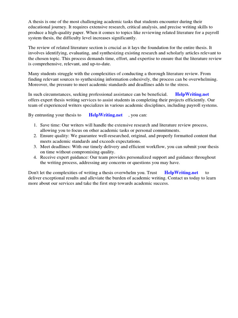 Payroll System Thesis Review of Related Literature | PDF | Payroll | Paycheck