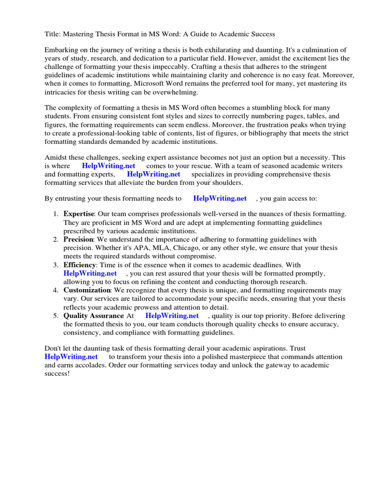 Thesis Format in Ms Word | PDF | Microsoft Word | Icon (Computing)