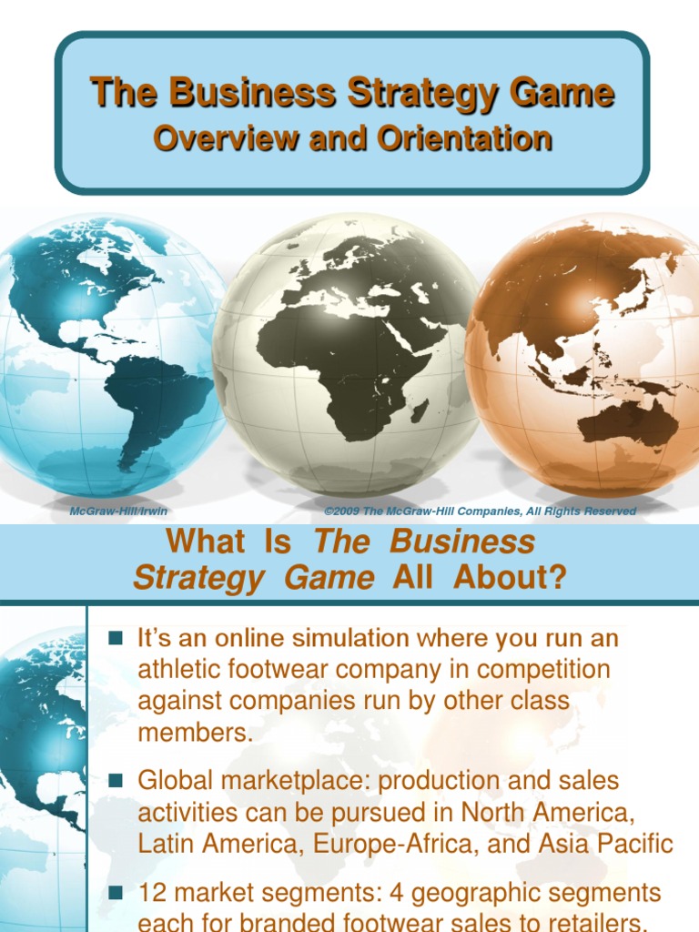 The Business Strategy Game: Overview and Orientation | PDF | Strategic ...