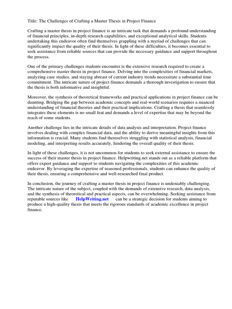 Master Thesis Project Finance | PDF | Thesis | Initial Public Offering