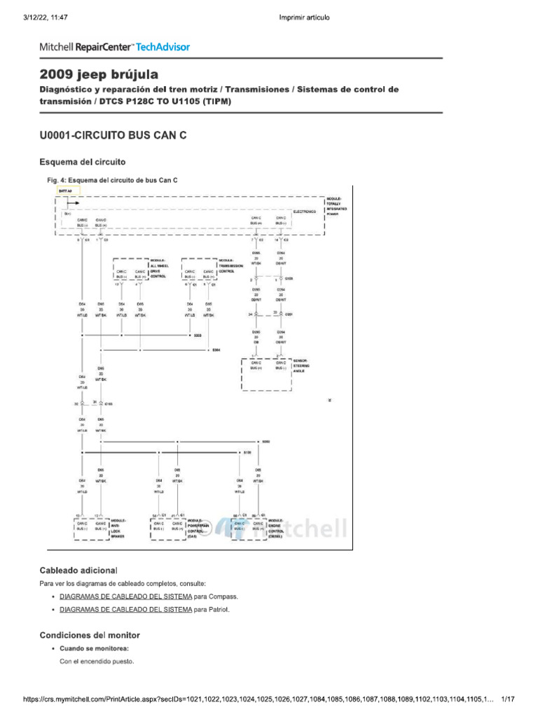 Codigos U0001, U0100, U0121, U1105 | PDF