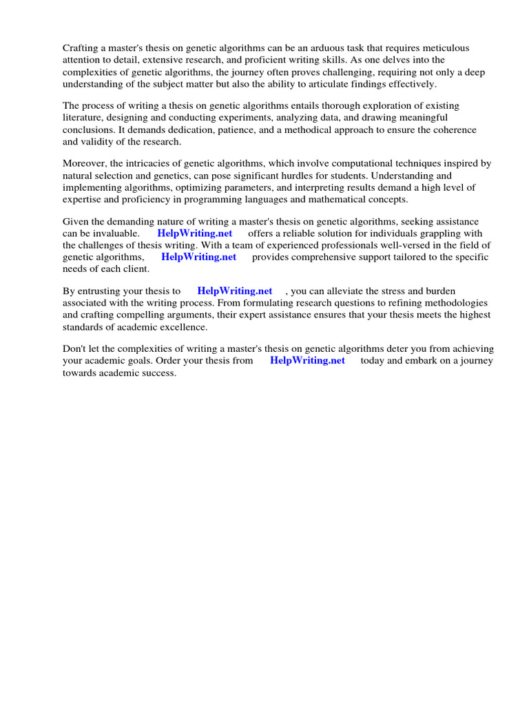 Master Thesis Genetic Algorithm | PDF | Mathematical Optimization ... Master Thesis Genetic Algorithm | PDF | Mathematical Optimization ...