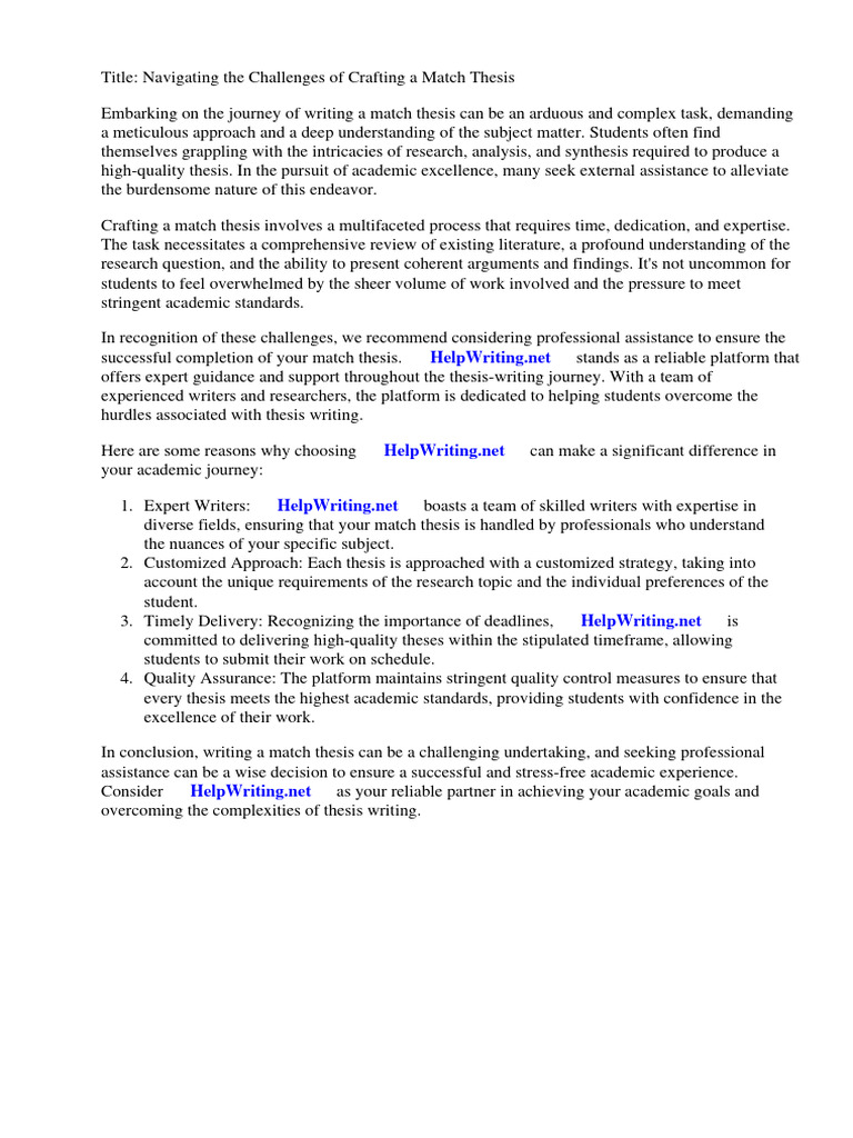 Match Thesis | PDF Match Thesis | PDF