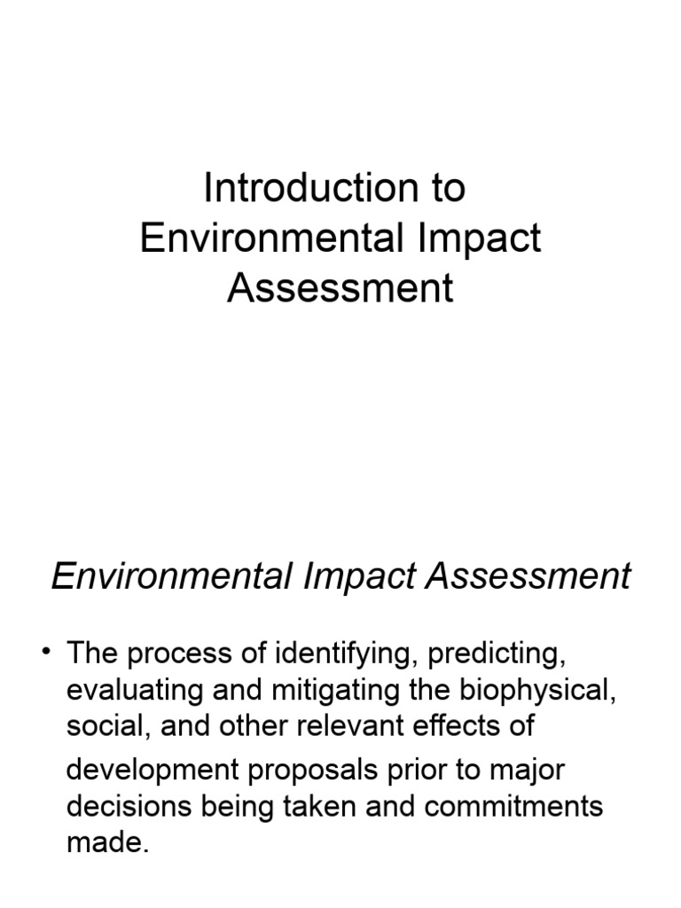 Introduction Of Eia Download Free Pdf Environmental Impact