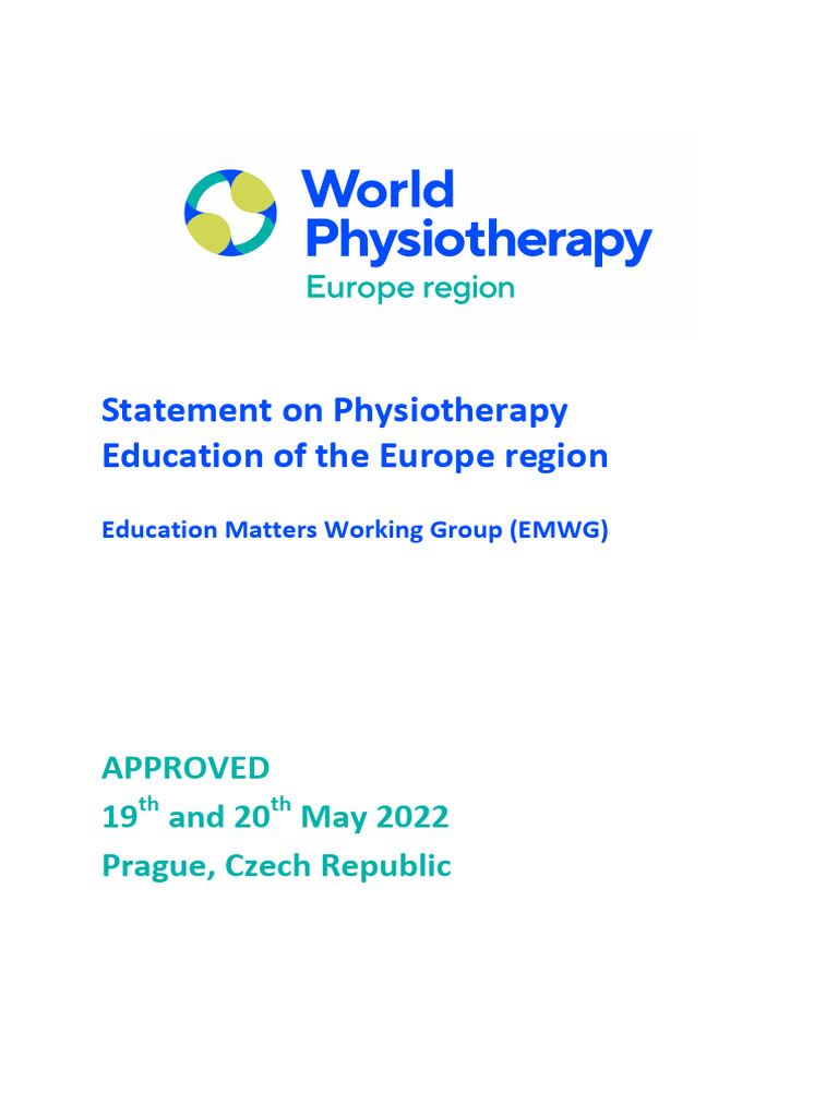 Physiotherapy Education in Europe 2022 | PDF | Physical Therapy ...