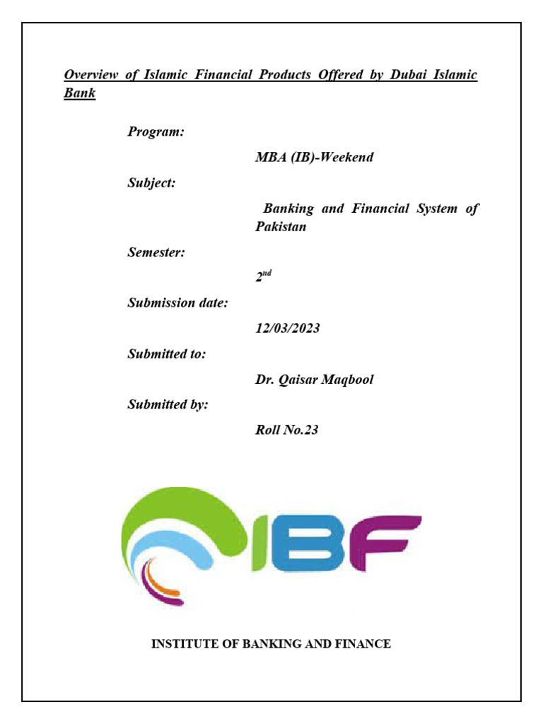Islamic Financial Products at DIB | PDF | Islamic Banking And Finance ...
