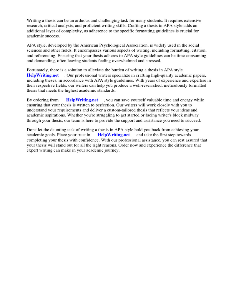 Thesis Template Apa Style | PDF | Apa Style | Thesis