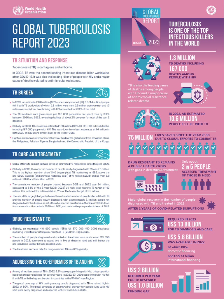 Global TB Report 2023 Factsheet | PDF | Tuberculosis | World Health ...