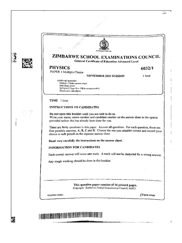 Physics_paper_1_2023 | PDF