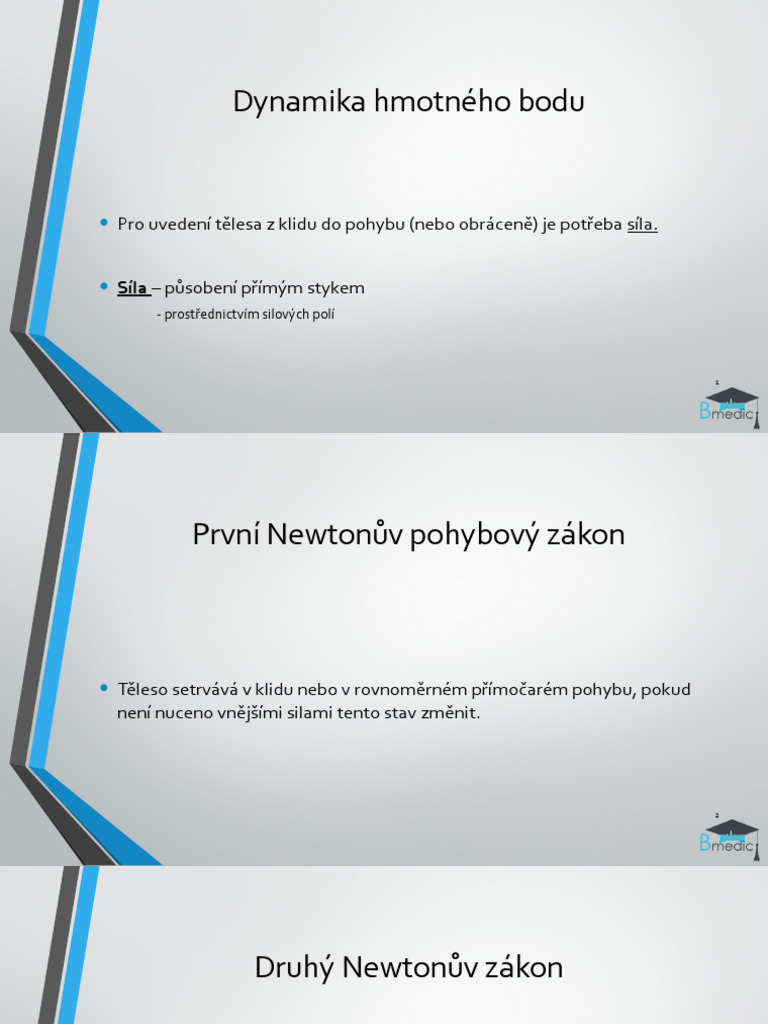 2.bmedic Fyzika - Dynamika A Energie (2.) | PDF