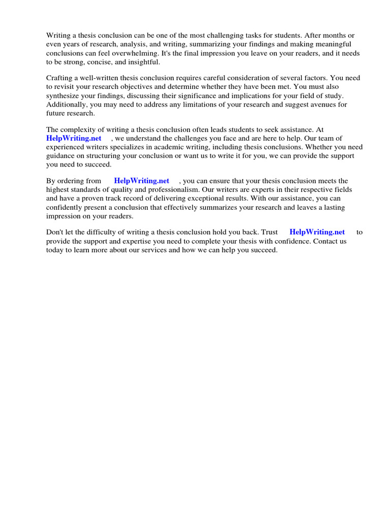 How to Write a Strong Thesis Conclusion | PDF | Essays | Thesis