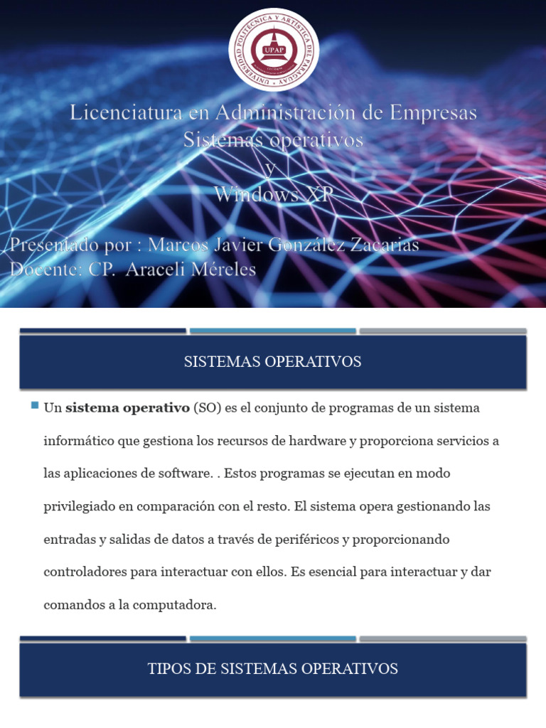 Sistemas Operativos: Enfoque en Windows XP | PDF | Microsoft Windows ...