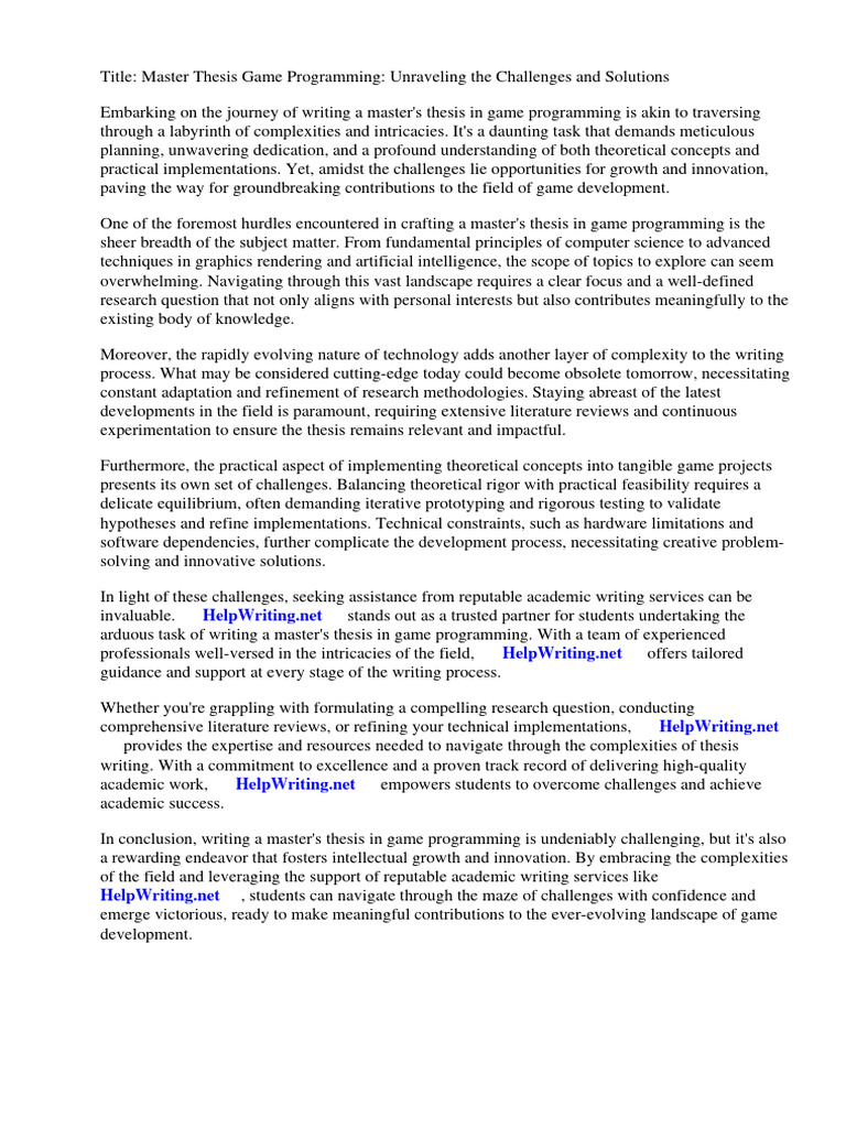 Master Thesis Game Programming | PDF | Web Gl | Computing