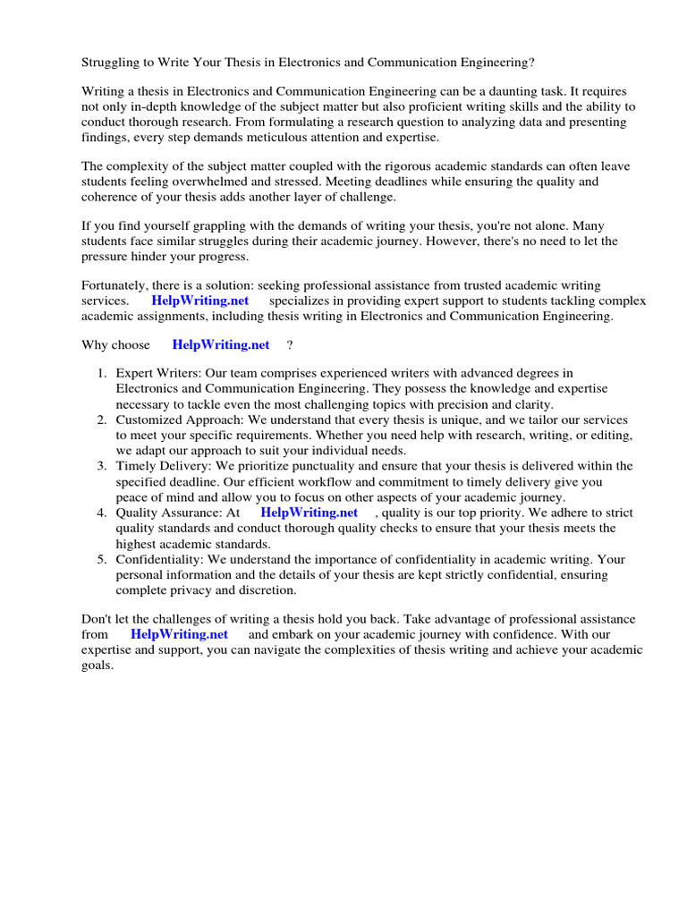 Thesis in Electronics and Communication Engineering | PDF | Engineering ...