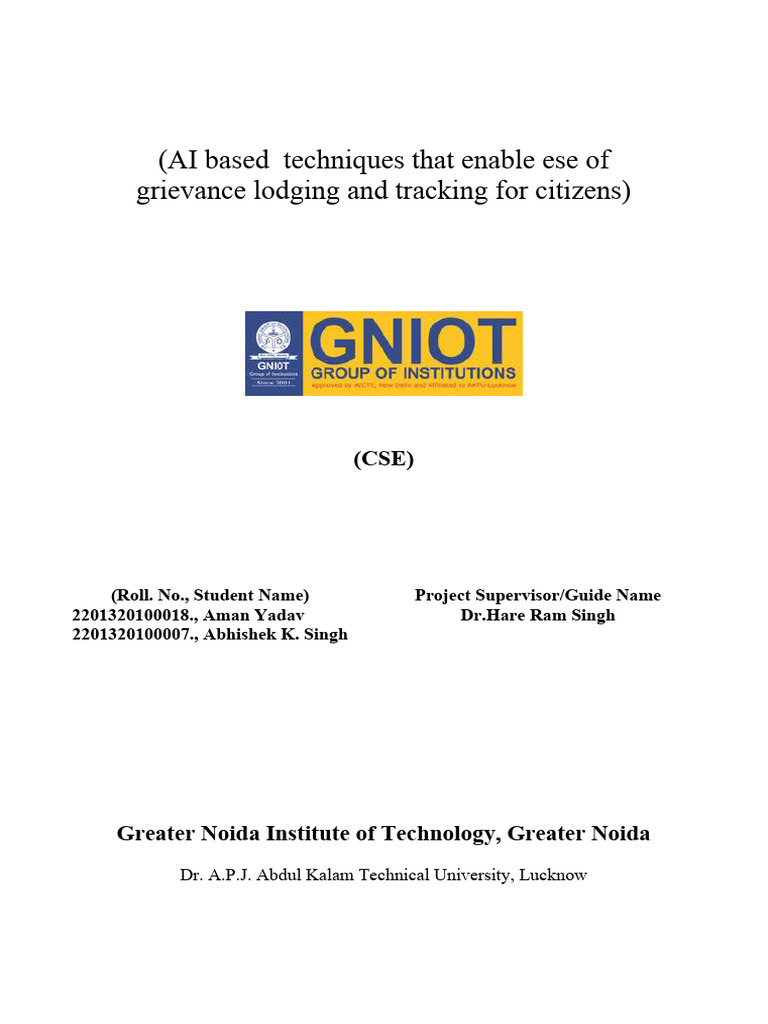 Format of Synopsis AI Based | PDF