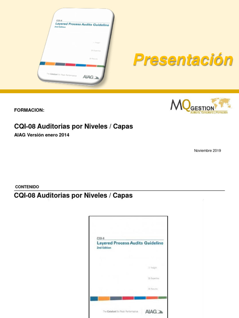 CQI-08 Auditoria Por Niveles - Capas Noviembre 2019 Presentacion | PDF ...