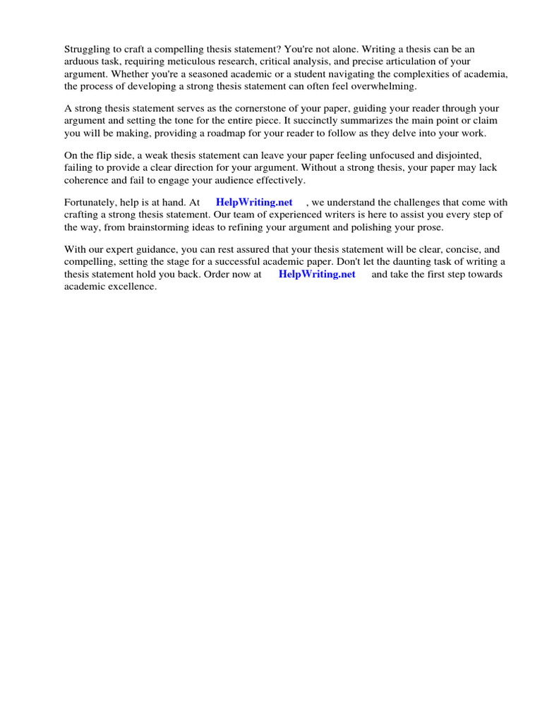 Strong and Weak Thesis Statement Examples | Download Free PDF | Essays ...