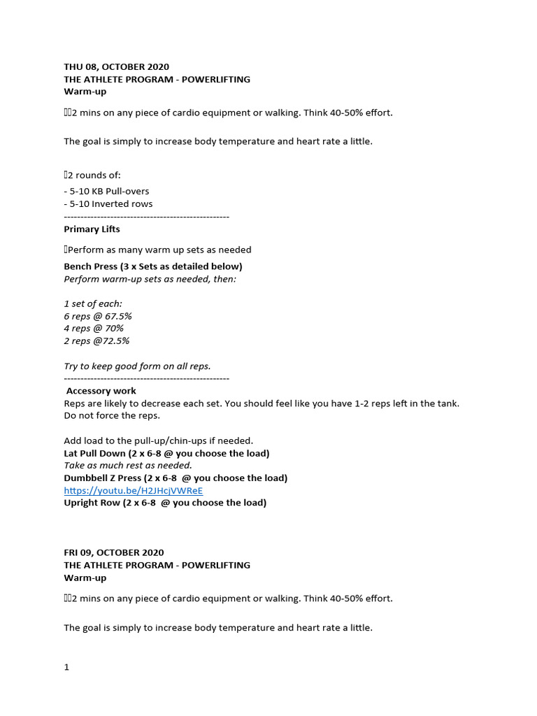 Powerlifting Training Program Guide | PDF | Physical Fitness | Kettlebell