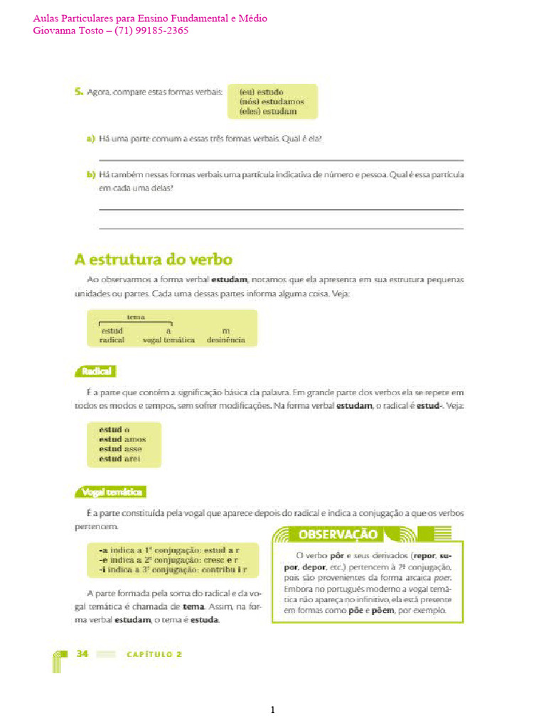 Estrutura Do Verbo | PDF