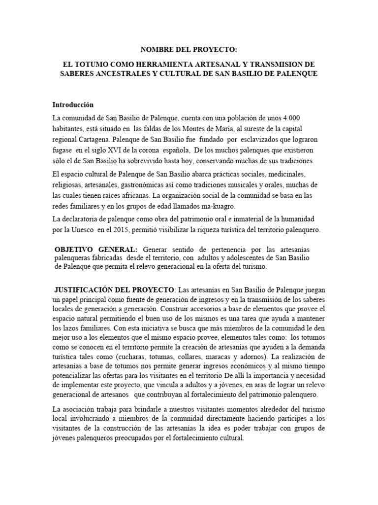 idea para mi proyecto Totumo | PDF