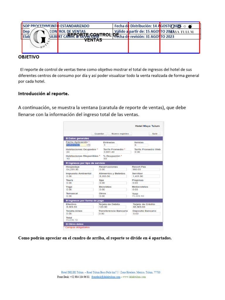 Sop Control de Venta | PDF
