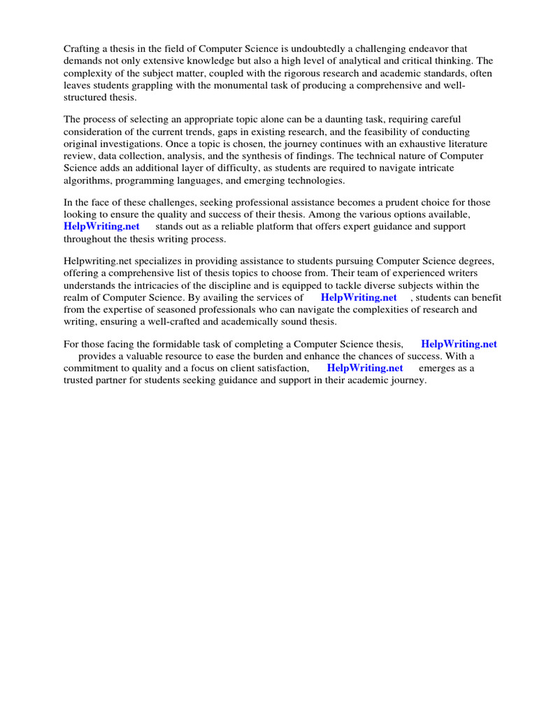 Computer Science Thesis Topics List | PDF | Computer Science ...
