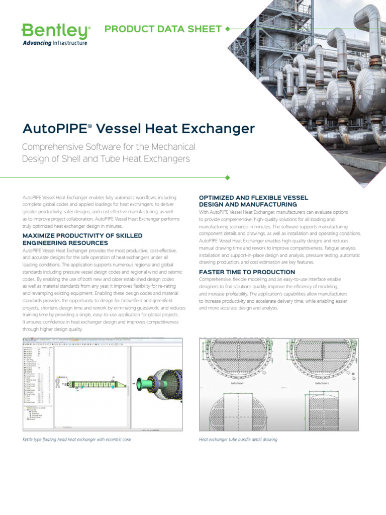 PDS AutoPIPE Vessel Heat Exchanger LTR en LR | PDF | Heat Exchanger | Pipe (Fluid Conveyance)