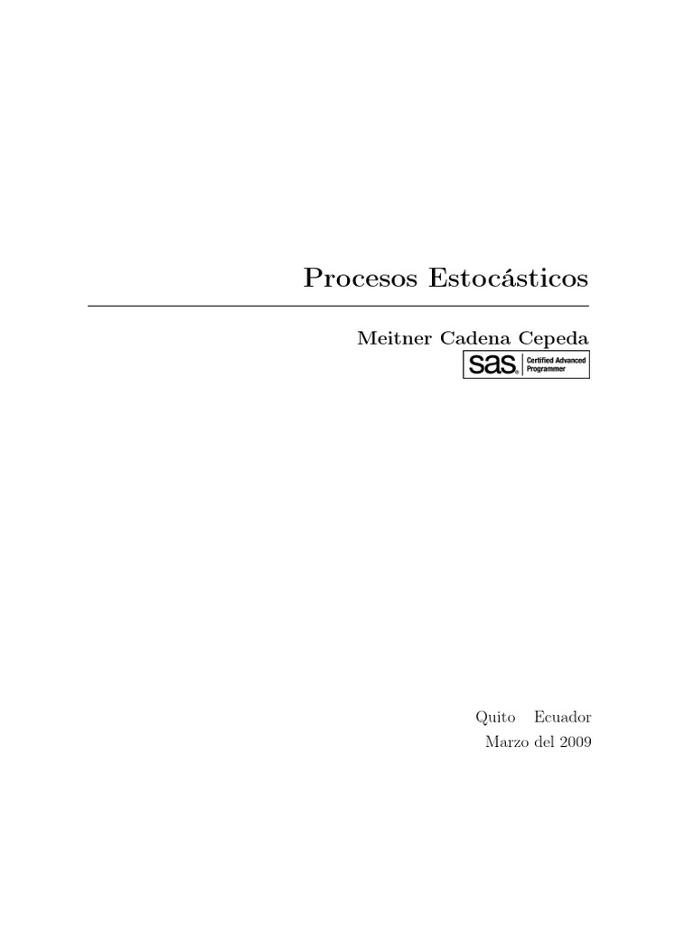 Procesos Estocasticos | PDF | Variable aleatoria | Proceso estocástico