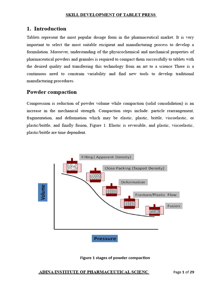 Tablet Press Skill Development Guide | PDF | Tablet (Pharmacy ...