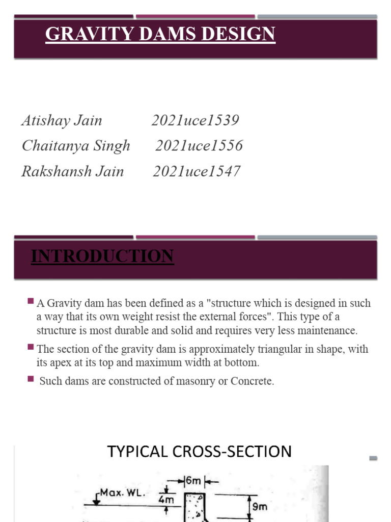 Gravity Dams: Design Principles | PDF | Dam | Stress (Mechanics)