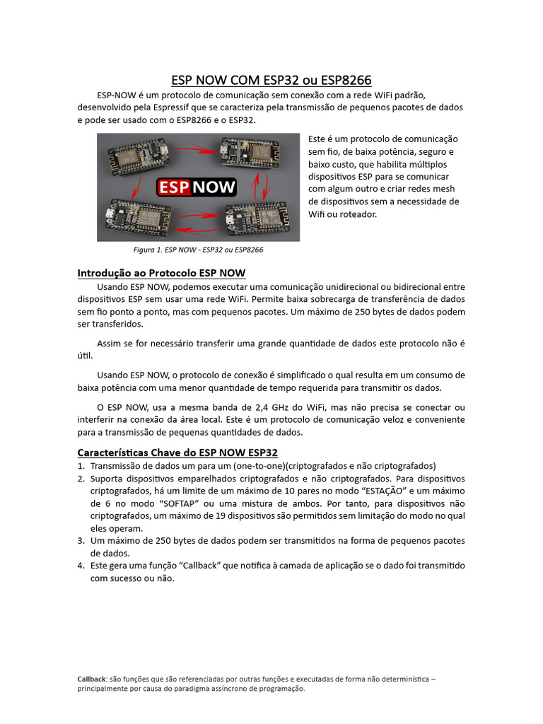 Esp Now Com Esp32 - Esp8266 - 1 | PDF | Rede de computadores | Wi-Fi