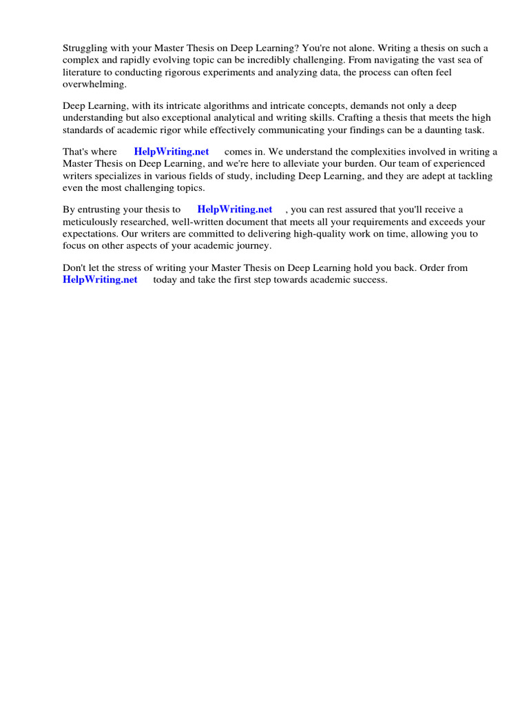 Deep Learning Thesis Writing Help | PDF | Deep Learning | Machine Learning