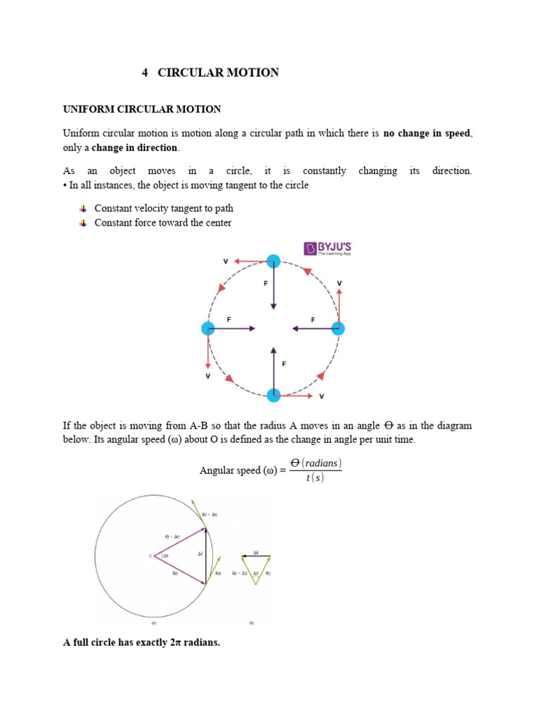 Circular Motion | PDF | Speed | Physics