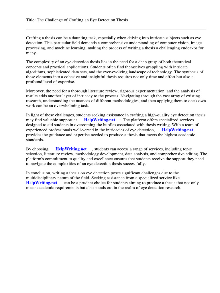 Eye Detection Thesis | Download Free PDF | Human Eye | Vision Eye Detection Thesis | Download Free PDF | Human Eye | Vision