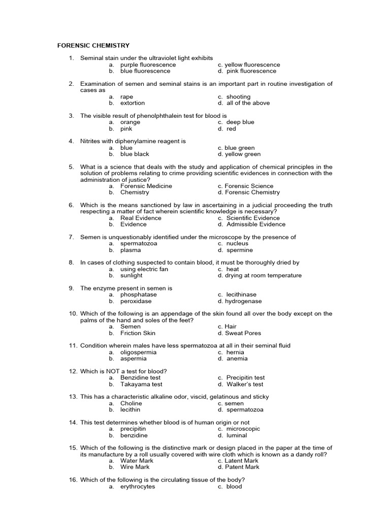 FORENSIC SCIENCE QUESTIONS Part 2 | PDF | Gun Barrel | Ballistics