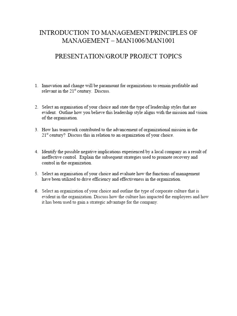 UTECH-Group Standardized Project Questions-Jan24 | PDF | Organizational Culture | Human ...