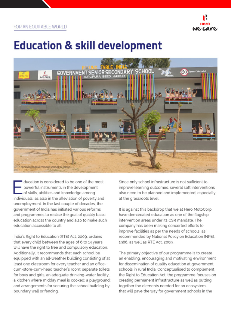 Education Skill Development | PDF | Schools | Infrastructure