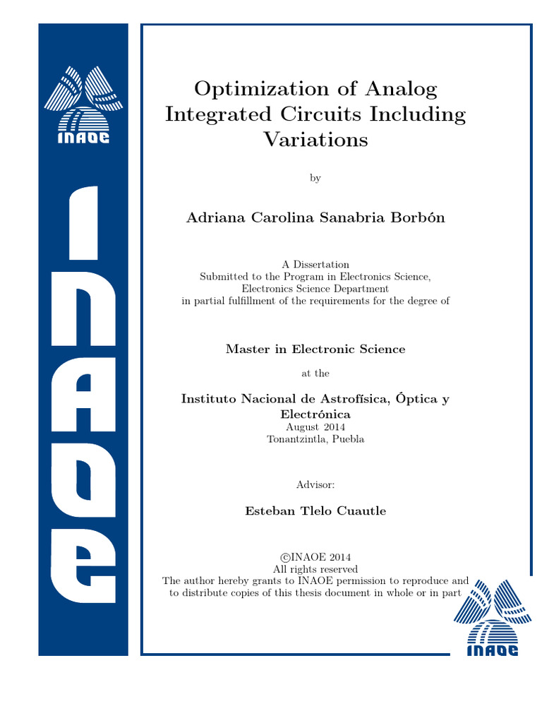 Thesis - Optimization of Analog Integrated Circuits | PDF | Mathematical Optimization ...