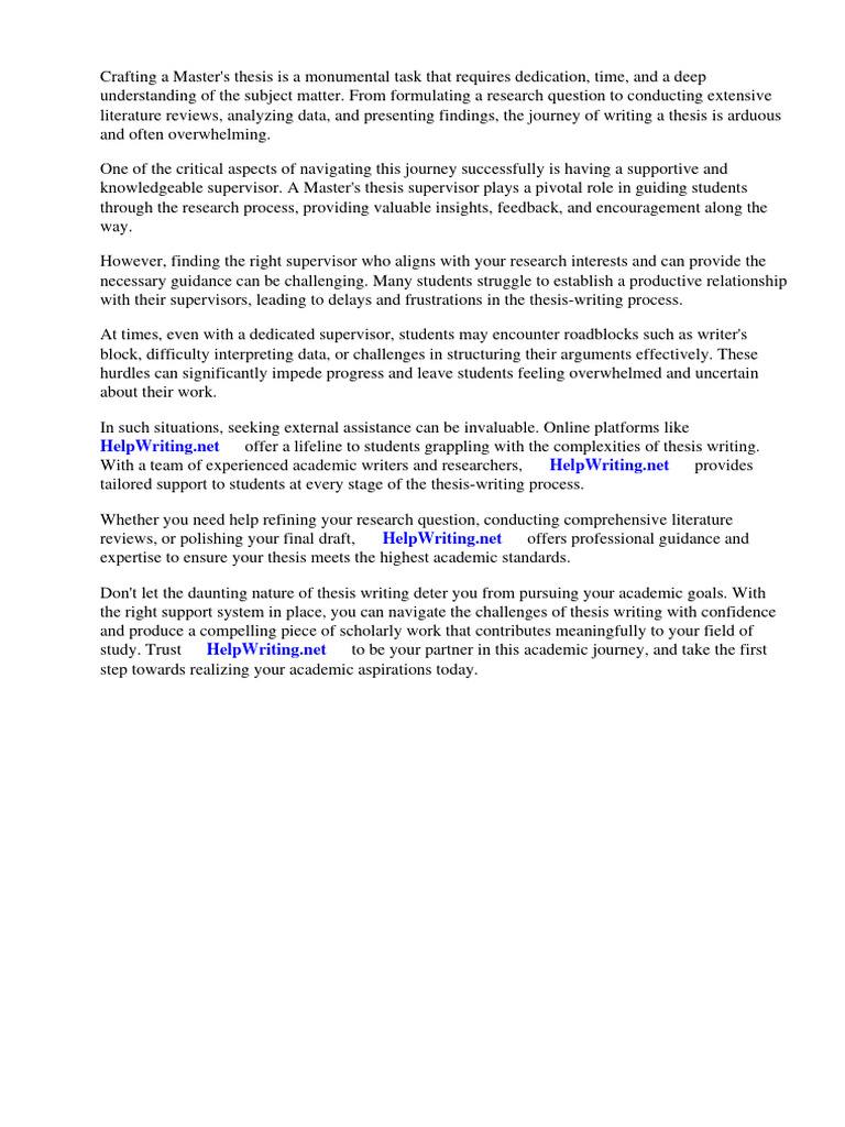 Masters Thesis Supervisor | PDF | Thesis | Methodology