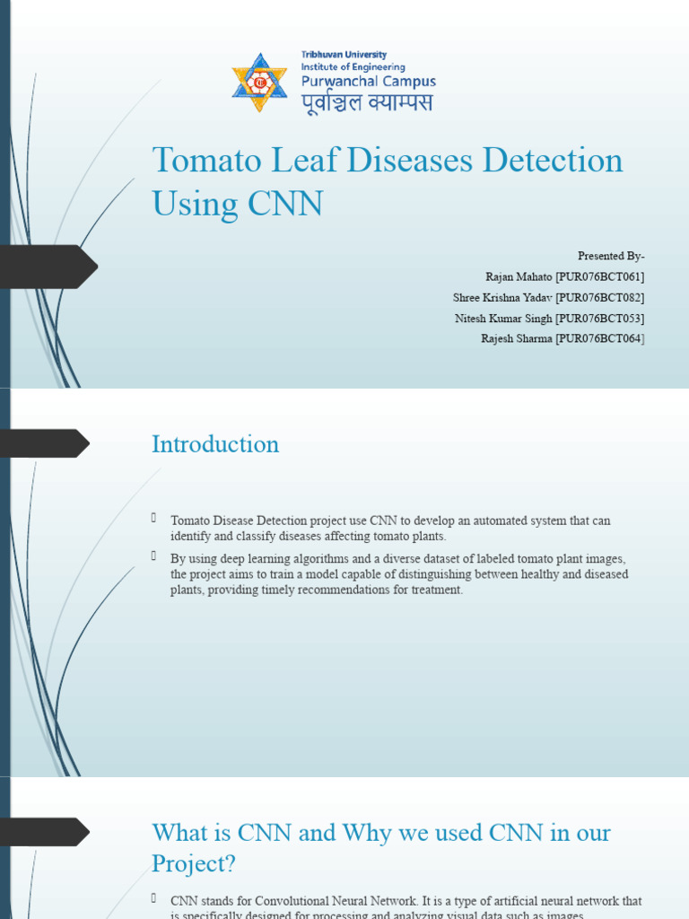 Tomato Disease Detection Using CNN | PDF | Applied Mathematics ...