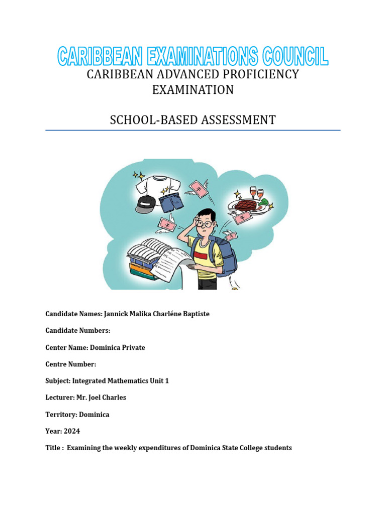 CARIBBEAN EXAMINATIONS COUNCIL Maths | PDF | Statistics | Sampling ...