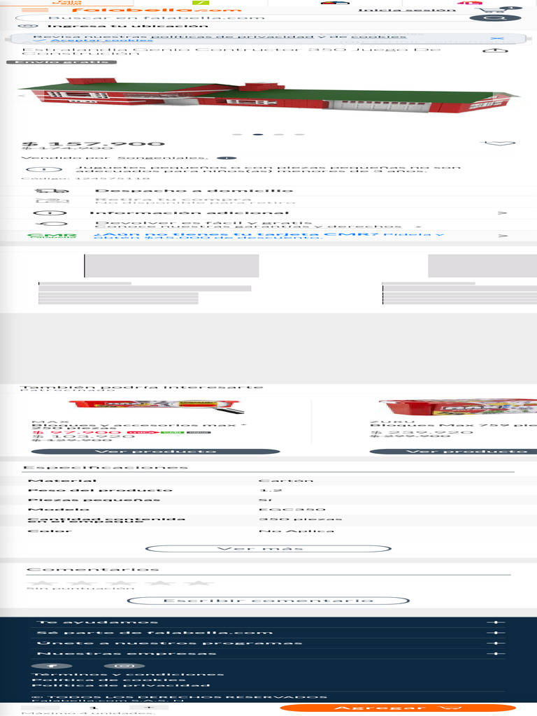 Estralandia Genio Contructor 350 Juego de Construción ASMODEE | PDF