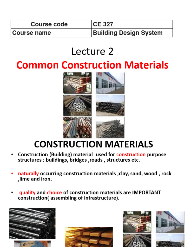BDS PPT Lecture 2 | PDF | Concrete | Cement