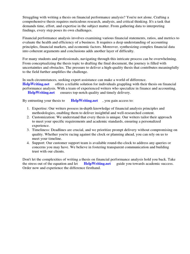 Thesis Financial Performance Analysis | PDF | Balance Sheet | Financial ... Thesis Financial Performance Analysis | PDF | Balance Sheet | Financial ...