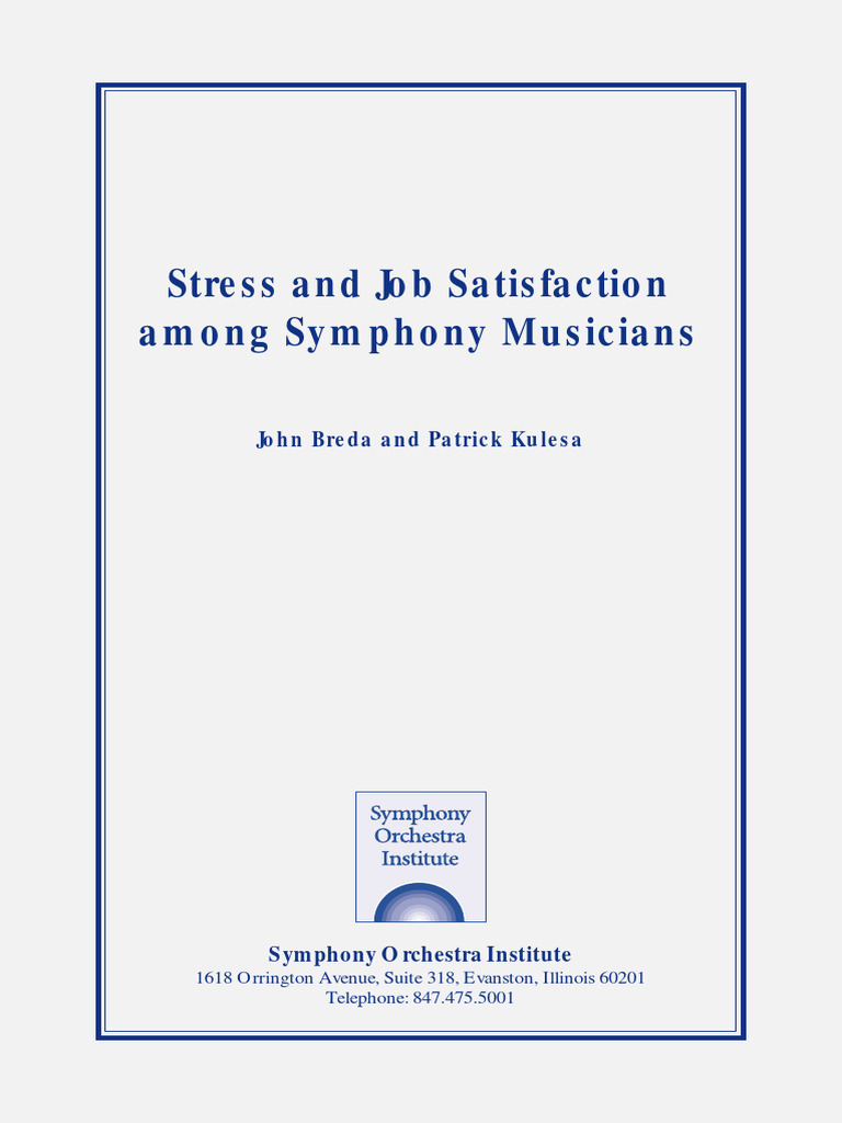 Stress and Job Satisfaction | PDF | Job Satisfaction | Orchestras